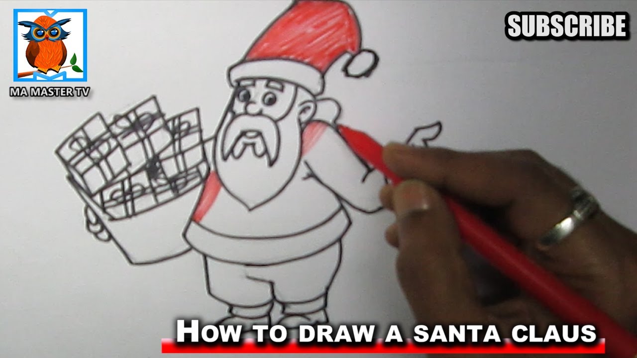 How to draw a Santa Claus | Santa Claus drawing with coloring - YouTube