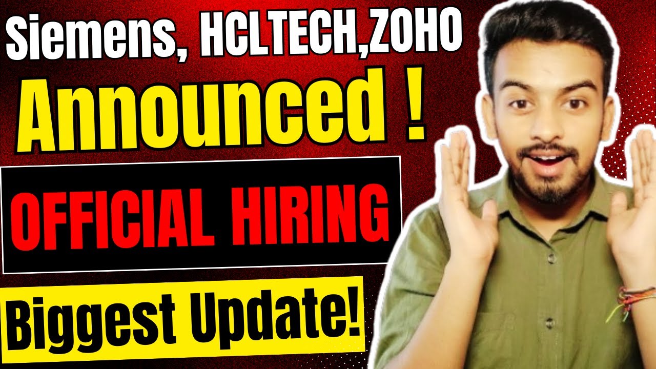 HCLTECH, Siemens, Zoho Hiring Announced | OFF Campus Drive For 2025 ...