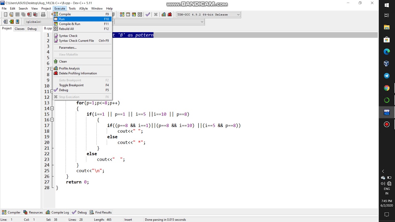 C Program To Print B As Pattern Using YouTube C Program To Print B As Pattern Using YouTube