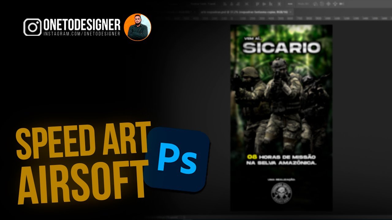 I Made a Speed Art Flyer for an Airsoft Game - YouTube