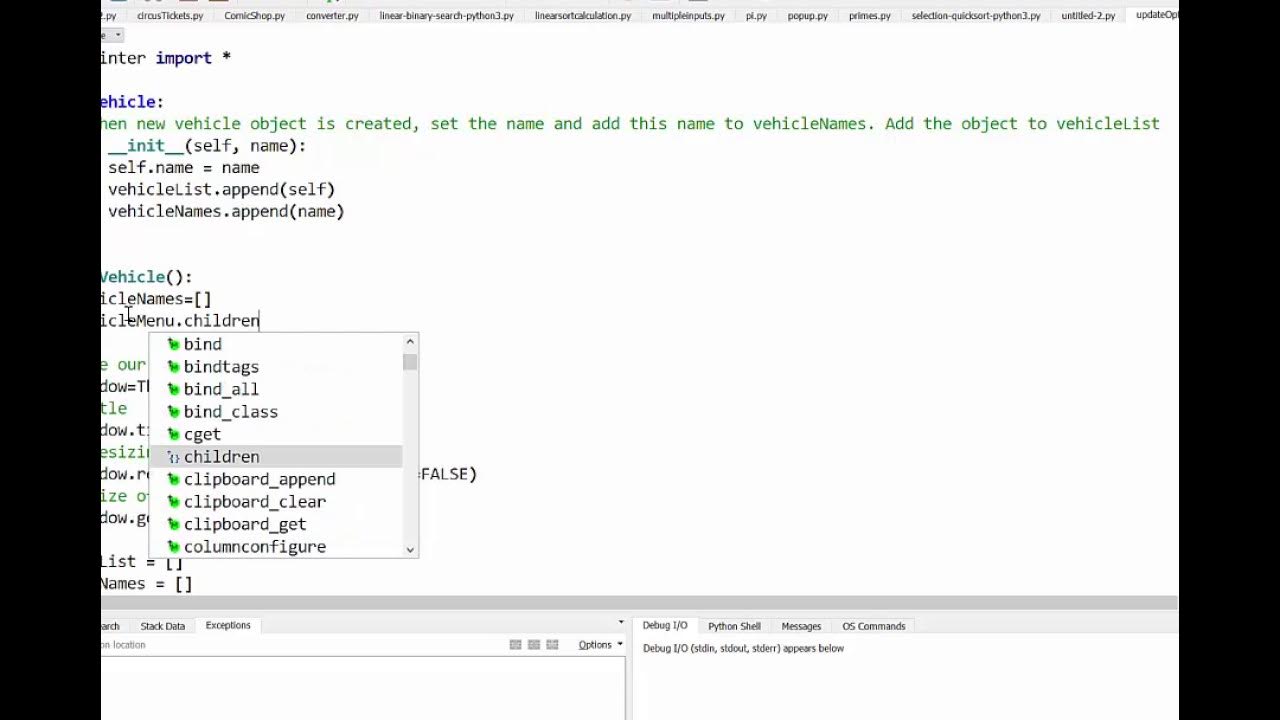 Updating an option menu in Tkinter - YouTube