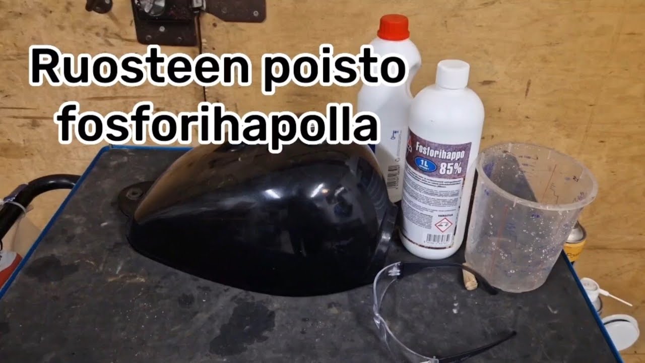Ruosteen poisto bensatankista fosforihapolla - YouTube