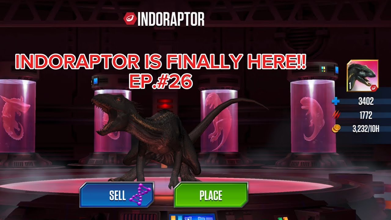 INDORAPTOR UNLOCKED| JURASSIC WORLD THE GAME - YouTube