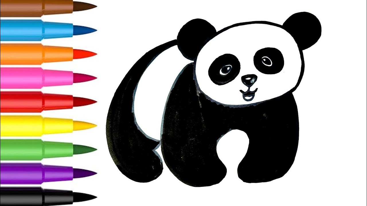 How to Draw Panda🐼 | Easy Step by Step Drawing Video For Kids | Drawing ...