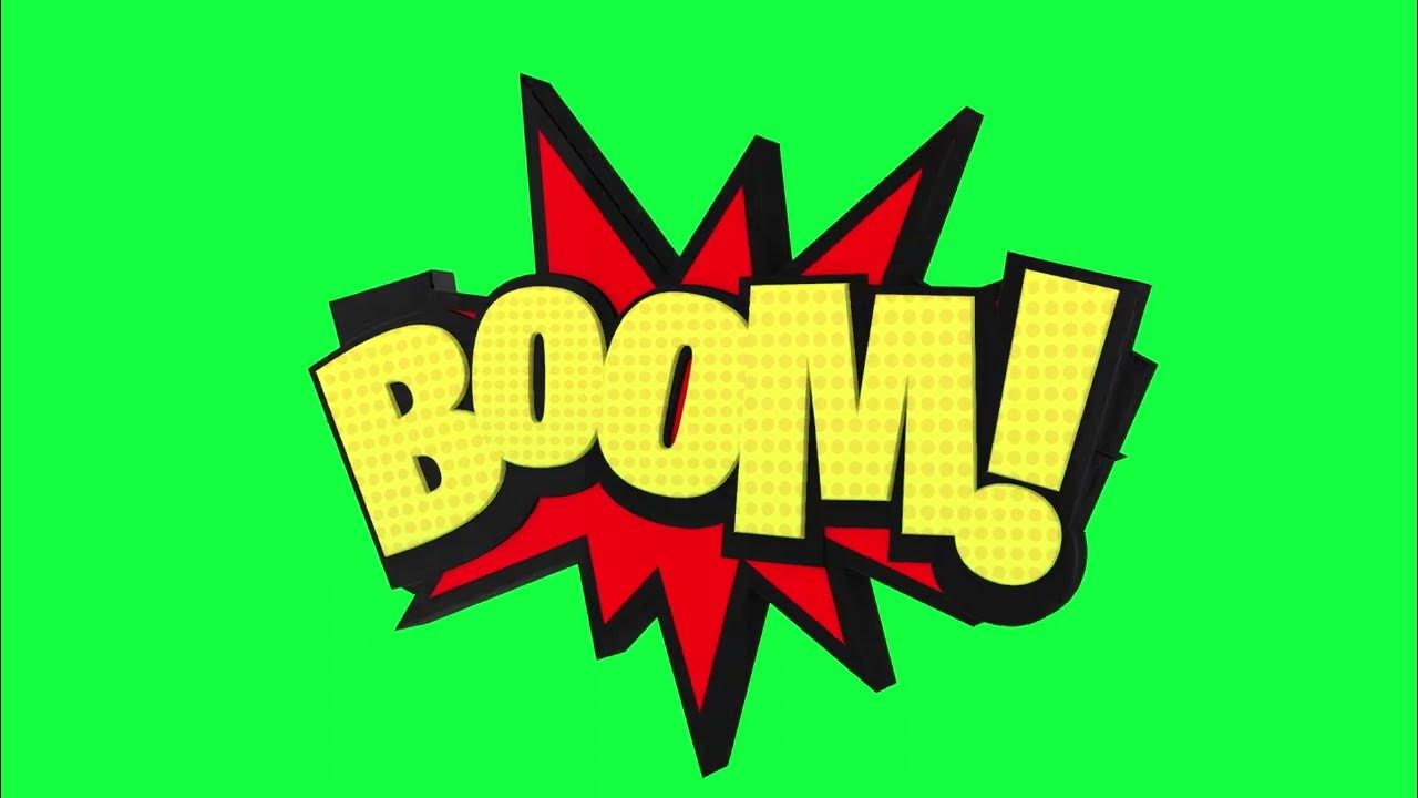 BOOM! Green Screen Logo Loop Chroma Animation - YouTube