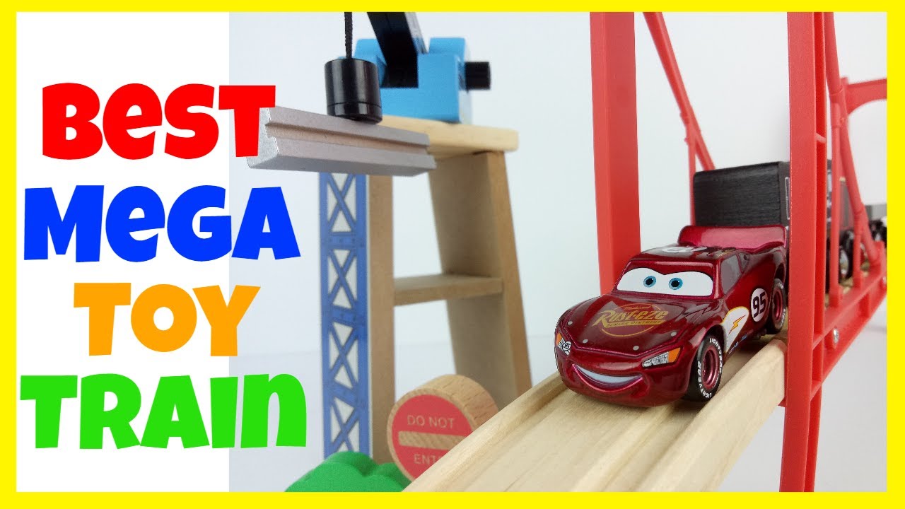 BEST MEGA TOY TRAIN SET PLAYTIME FOR KIDS with DISNEY LIGHTNING MCQUEEN ...