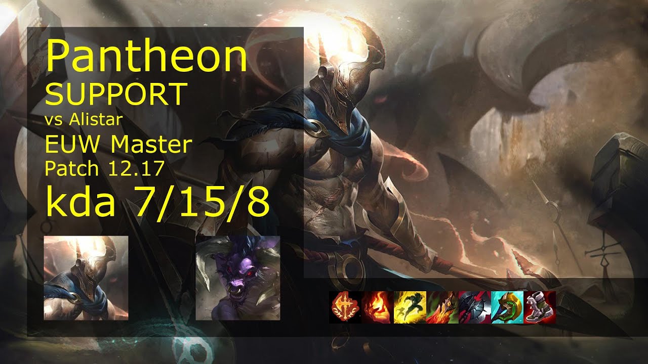 Rank 4 EUW Pantheon Support: Pantheon vs Alistar - YouTube