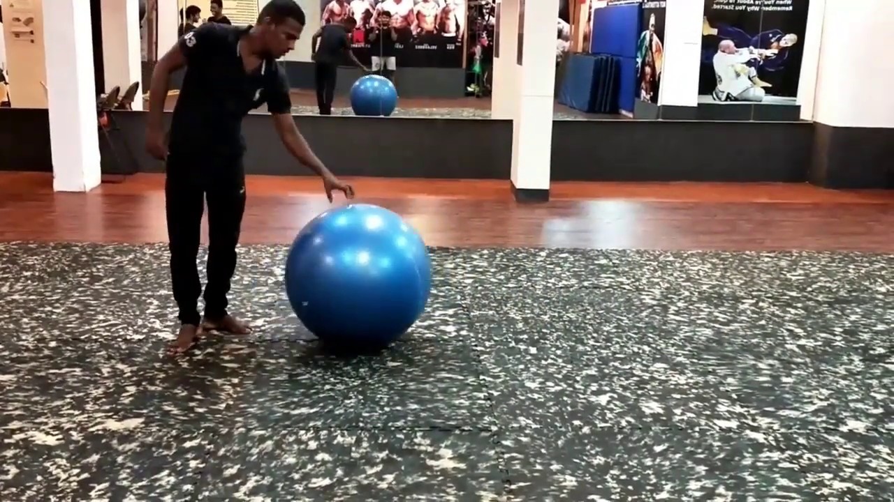 Exercise ball workout # front handspring - YouTube