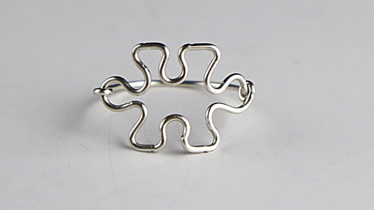Simple Puzzle Piece Ring // Wire Jewelry Making Tutorial - YouTube