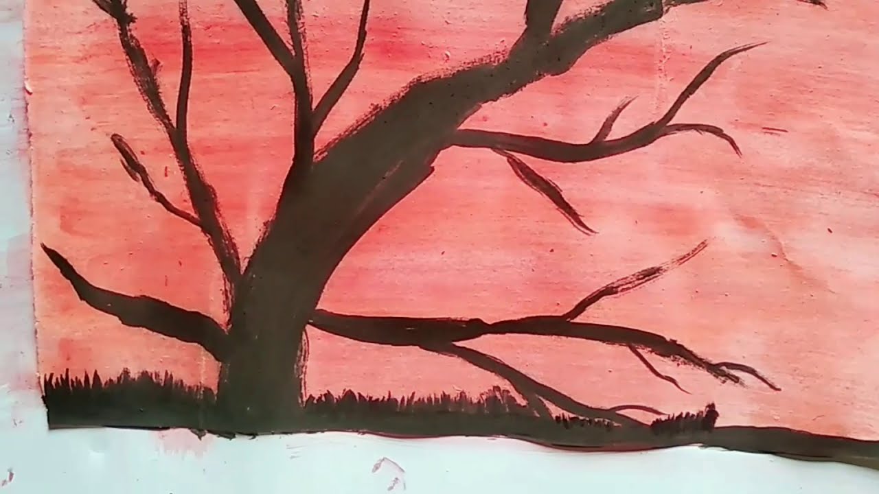 How to draw sunset shadow drawing | sunset shadow drawing | watercolor ...