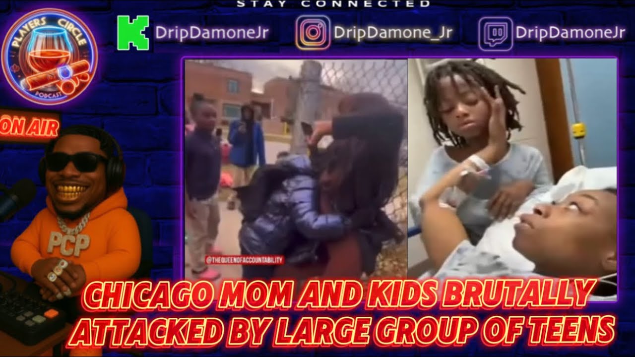 Chicago mom and kids brutally Attacked by large group of teens - YouTube