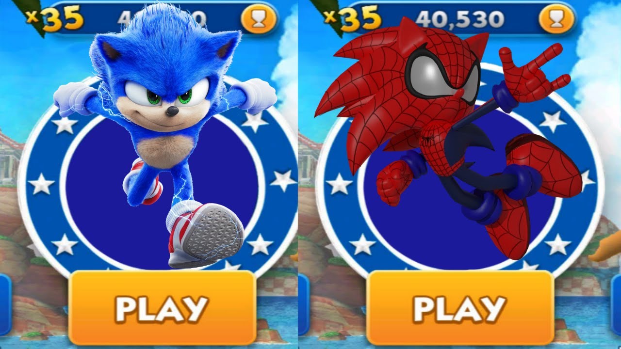Sonic Dash vs Spiderhog Run - Movie Sonic vs All Bosses Zazz Eggman All ...