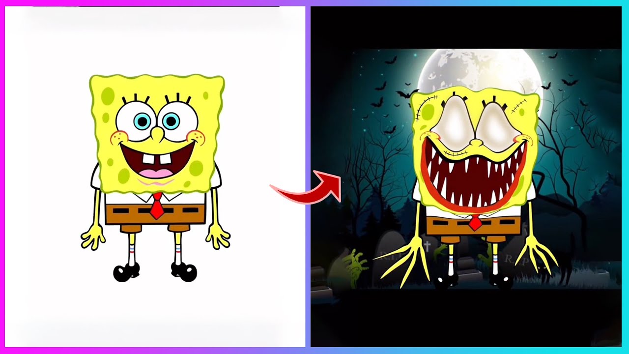 Spongebob Glow Up Into Zombie - Glow Up Halloween - YouTube
