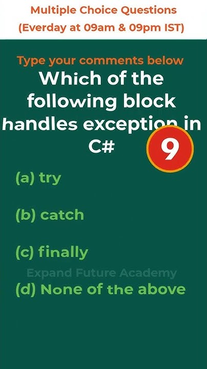 C Multiple Choice Question 9 Expand Future Academy Shorts Csharp Dotnet Programming 