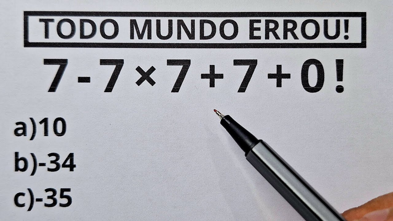 7 - 7 × 7 + 7 + 0! = ️ - YouTube