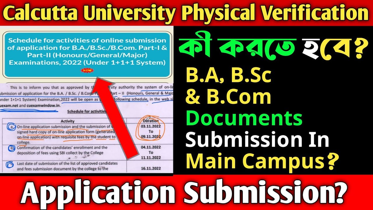 Calcutta University Ug Admission 2022 Online Application Submission। Cu ...