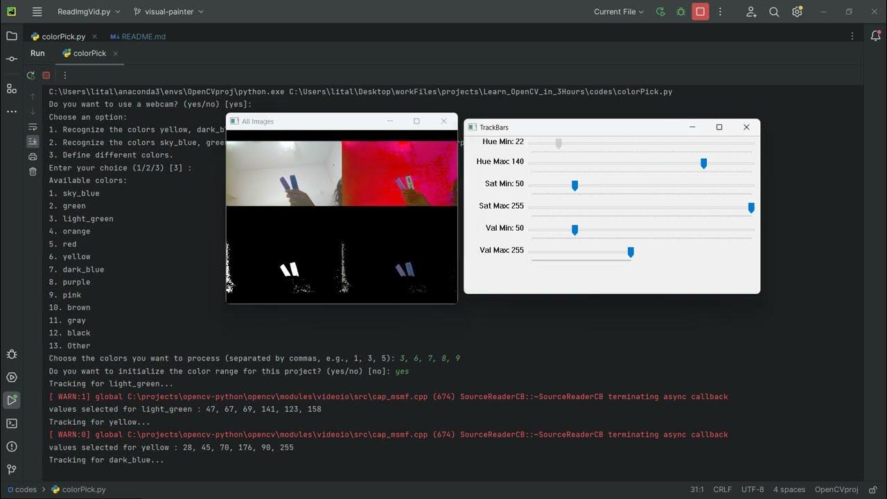 ColorPick: Real Time Color Detection with Python - Part F - YouTube