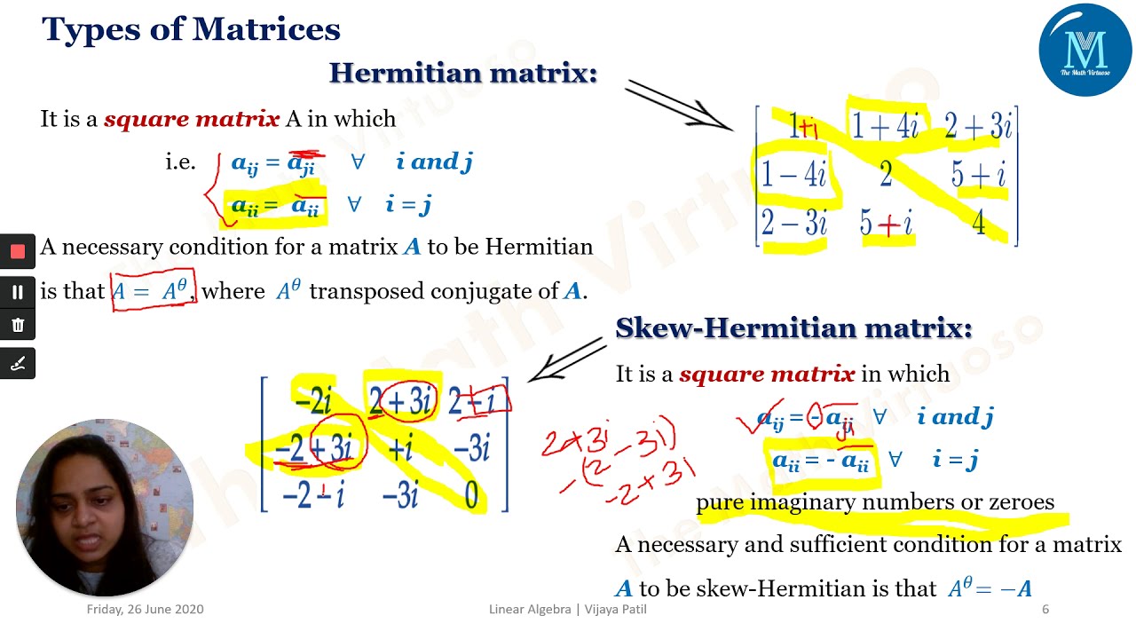 #Matrices | Linear Algebra | Special types of a square matrix - YouTube