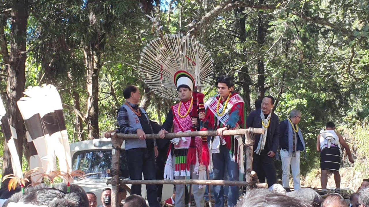Tuophema (Angami) Stone pulling ceremony - Union Minister Jyotiraditya ...