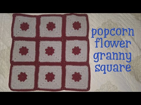 Crochet the easiest popcorn flower granny square