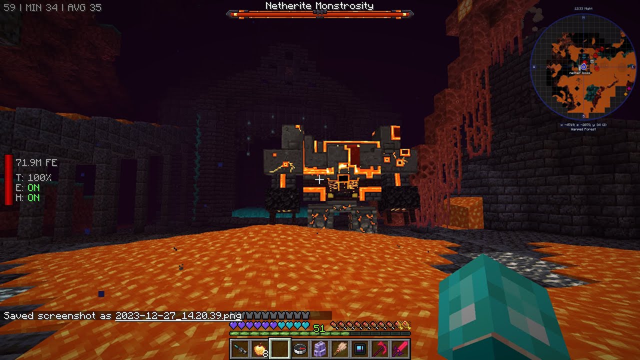 ATM9. All The Mods 9. Episode 58. Netherite Monstrosity Boss in the ...
