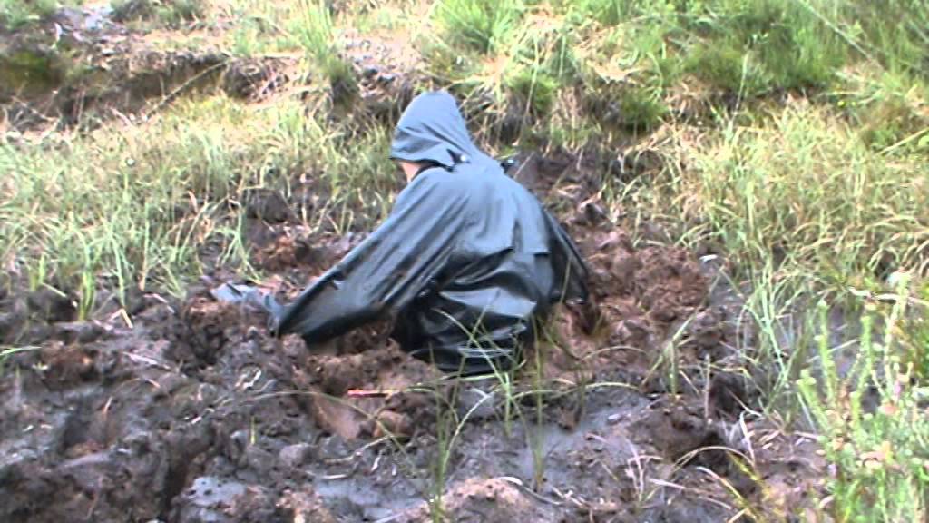 Waders stuck in deep in bog mud - YouTube