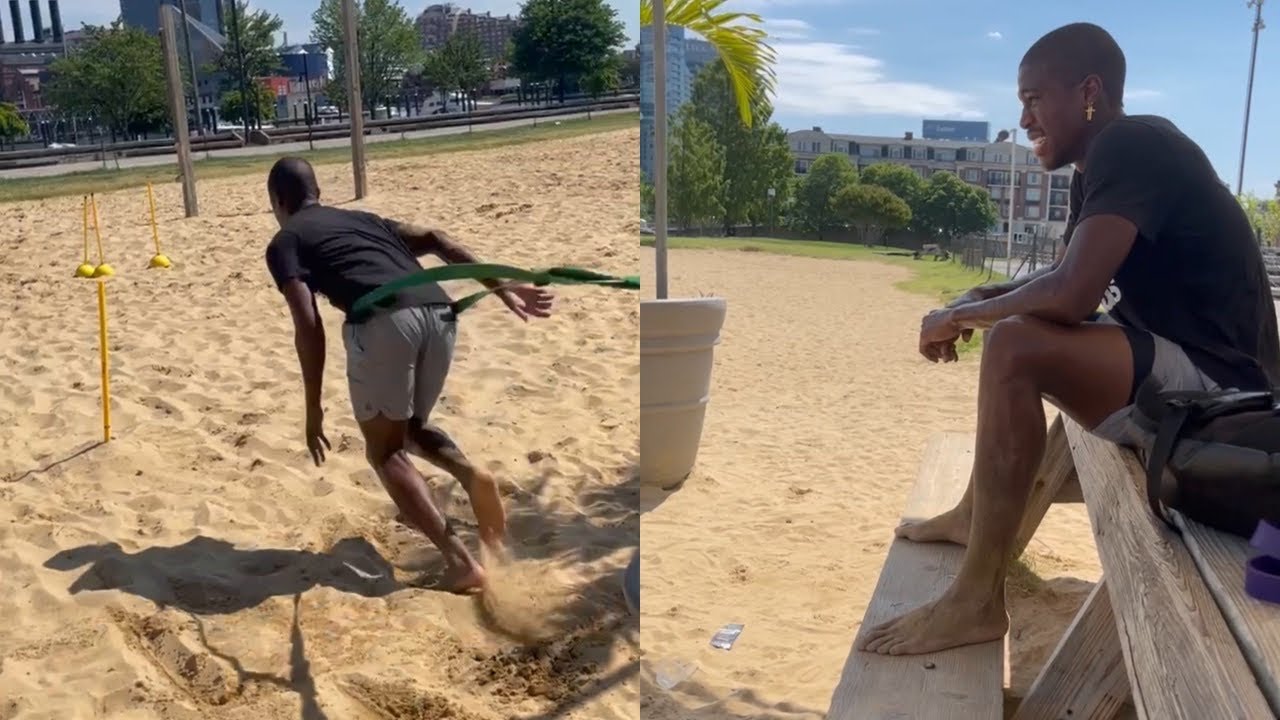 Soccer Speed and agility training | on sand - YouTube