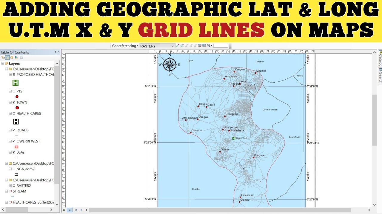 How To Add Grid Lines On Maps In Arcmap Geographic And Utm Grids Setup In 2025 Youtube