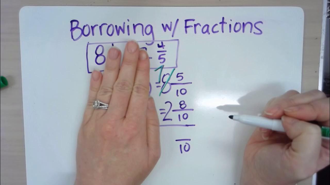 Borrowing in Fraction Subtraction - YouTube