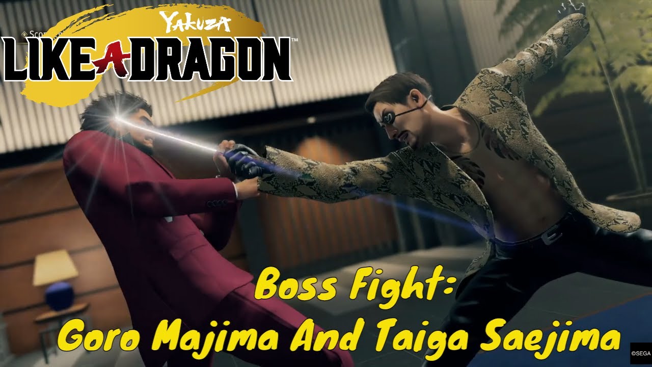 Yakuza Like a Dragon - Boss Fight: Goro Majima And Taiga Saejima - YouTube