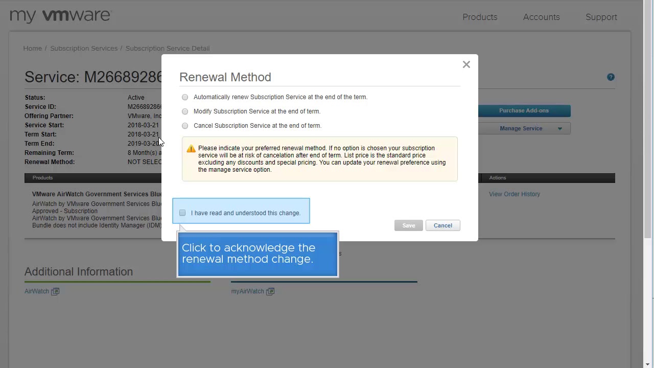 My VMware - Charge Your Renewal Method - YouTube