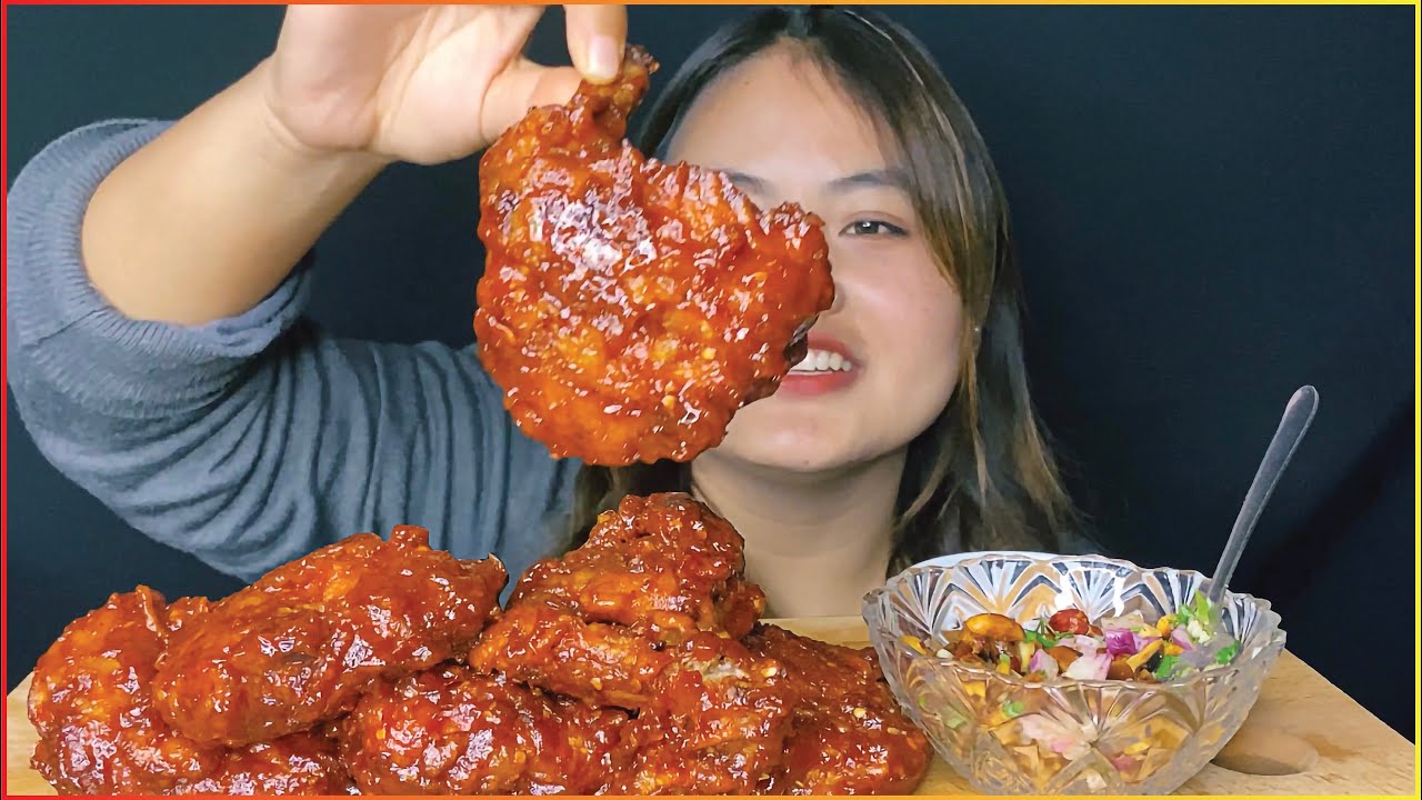 The Most Spicy Chicken Wings Recipe and Mukbang😋 || Nepali Mukbang ...