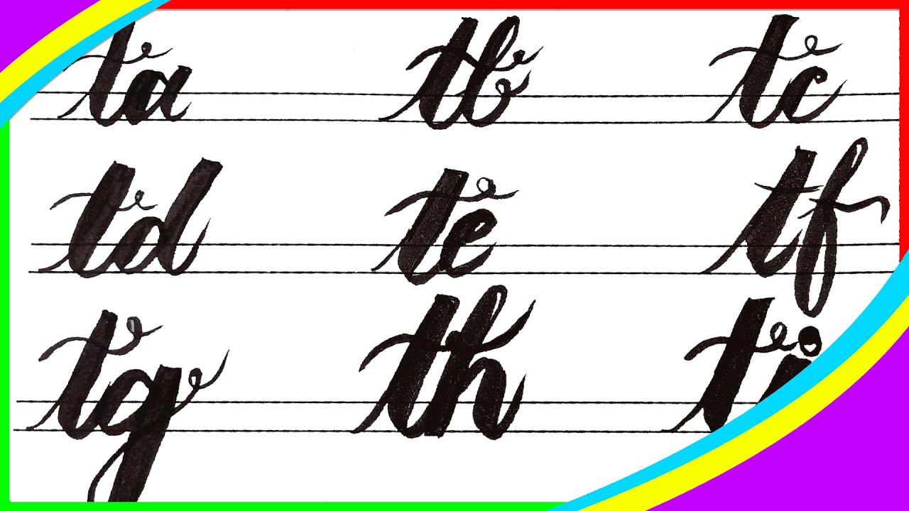 Small cursive writing ta to tz | How to write a cursive writing ...