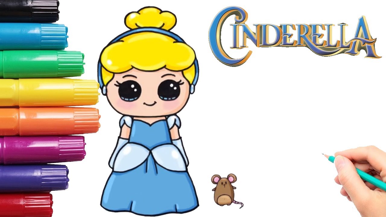 How to Draw Disney Princess Cinderella Cute and Easy - YouTube