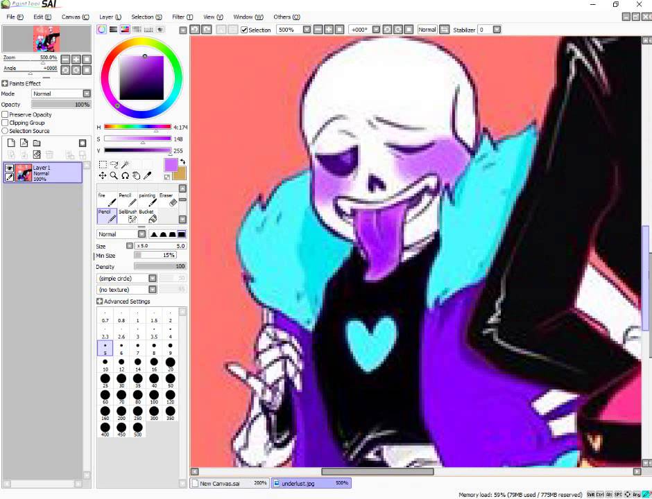 Sans Underlust |SPEEDPAINT| - YouTube