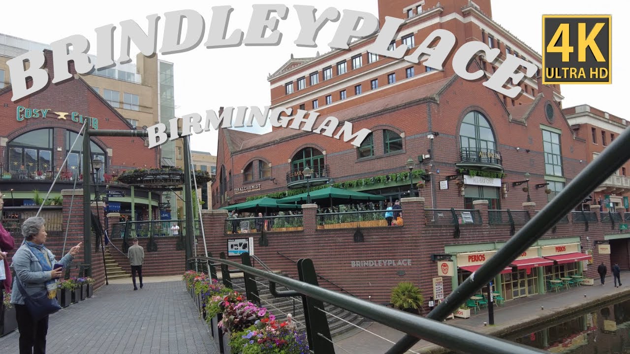 Exploring Brindley place / Birmingham Canal Walking Tour ,4k,HDR - YouTube