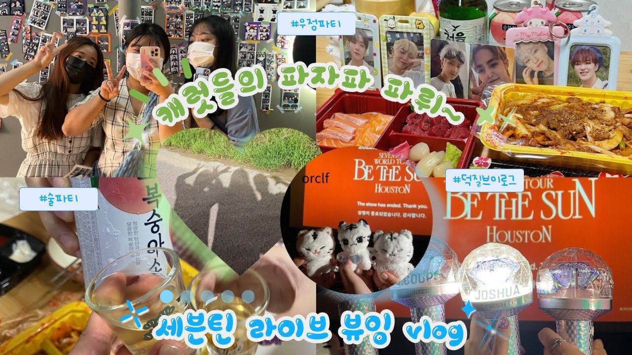 캐럿로그 캐럿들끼리 파자마 파티하고 라이브뷰잉 보러 가기 브이로그 Vlog • 세븐틴 라이브뷰잉 Vlog • 덕질 브이로그