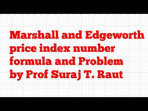 Marshall and Edgeworth price index number formula and example - YouTube