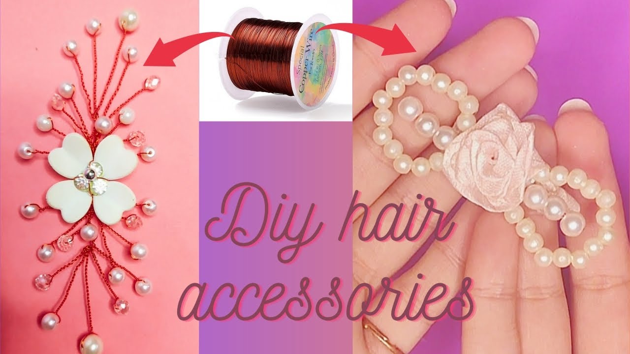 DIY hair accessories / handmade hair pin idea - YouTube