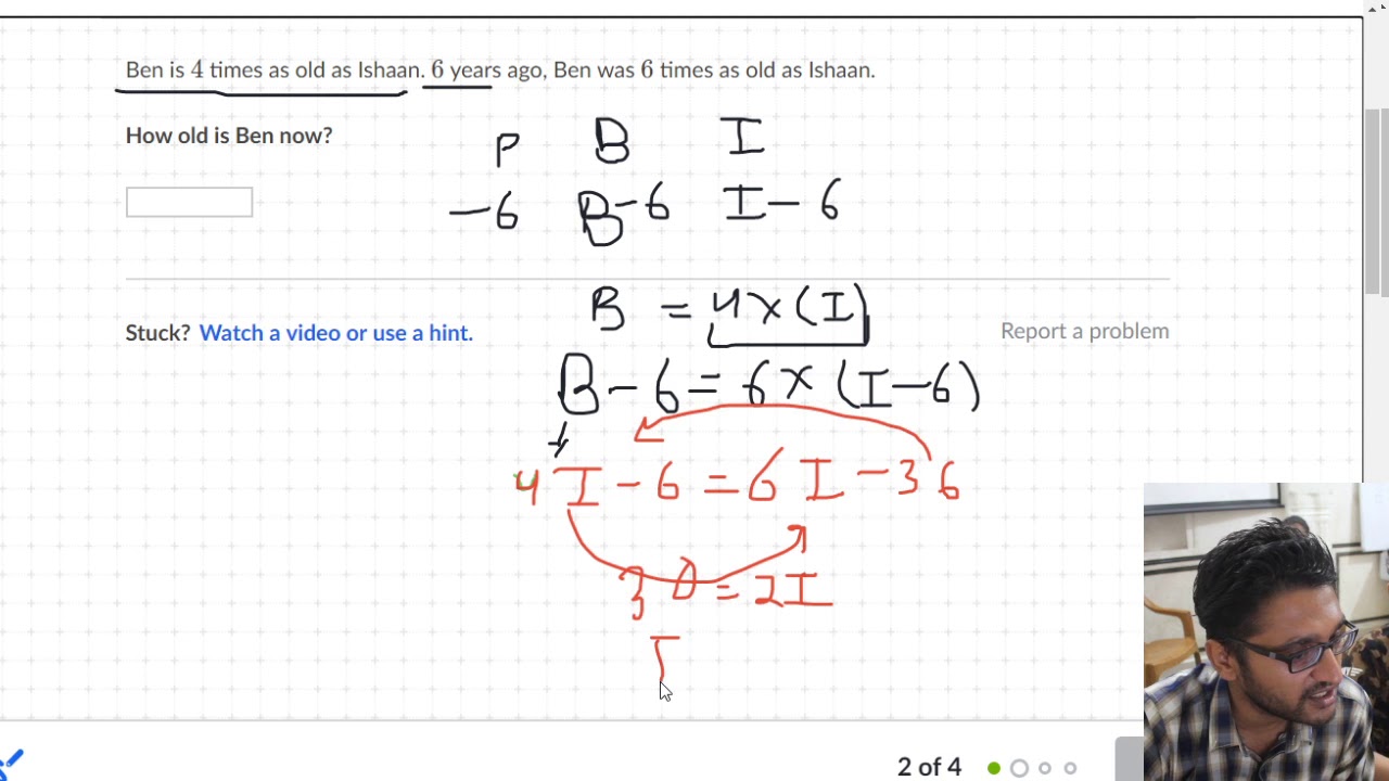 class 10th linear equation , age word problem - YouTube