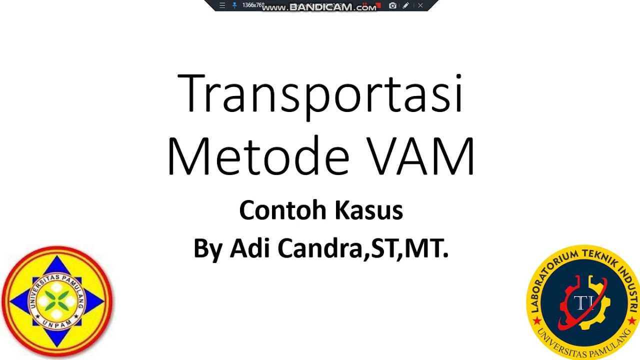 Tutorial transportasi metode VAM dengan POM for windows - YouTube