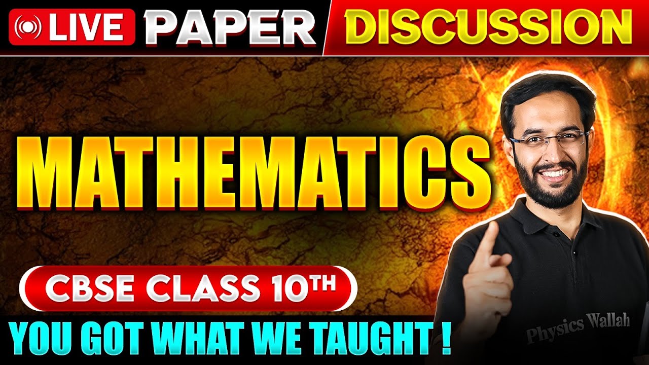 Maths : Live Paper Discussion 📝 | CBSE Class 10th Boards 2024 | Pure ...