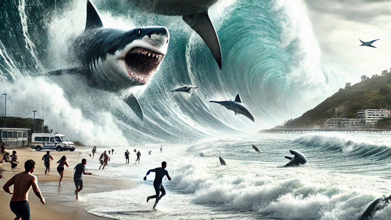 Tsunami Brings Predatory Sharks Ashore: Surviving the Wave Was Just the ...