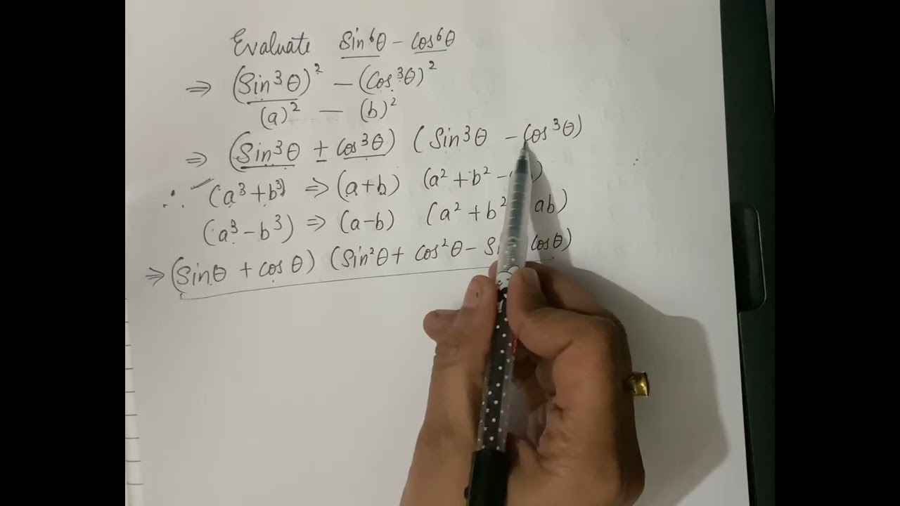Evaluate Sin 6 Theta Cos 6 Theta Class 10th Important Sum Evaluate Sin 6 Theta Cos 6 Theta Class 10th Important Sum
