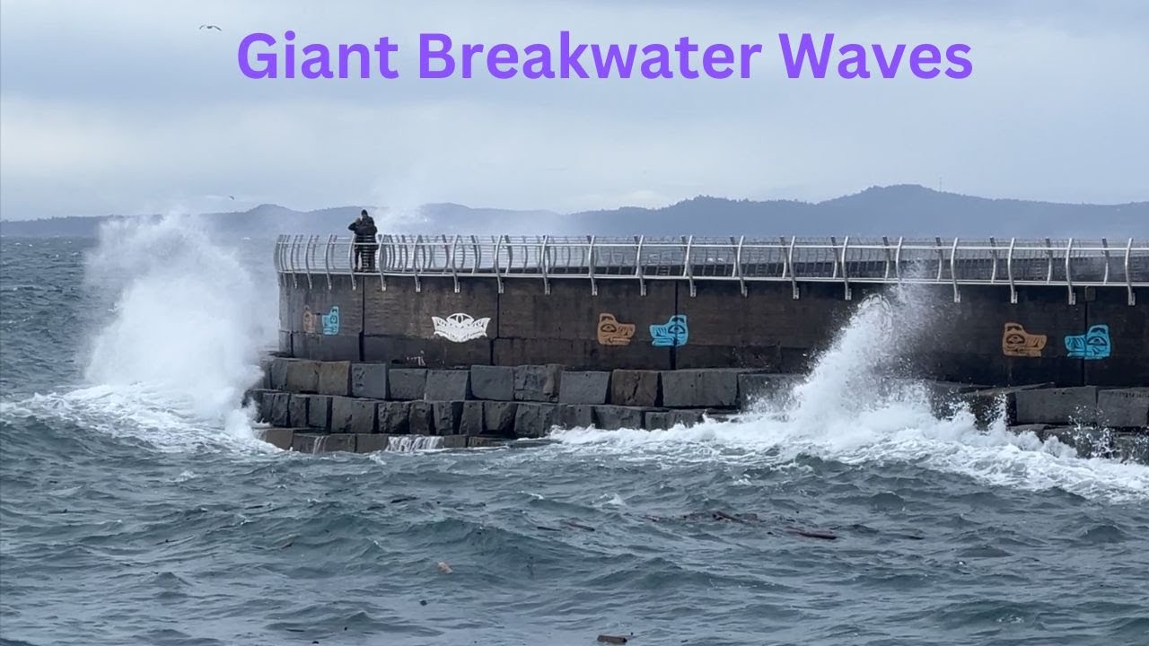 Giant Breaking Waves at Dallas Rd, Victoria BC, Canada - YouTube