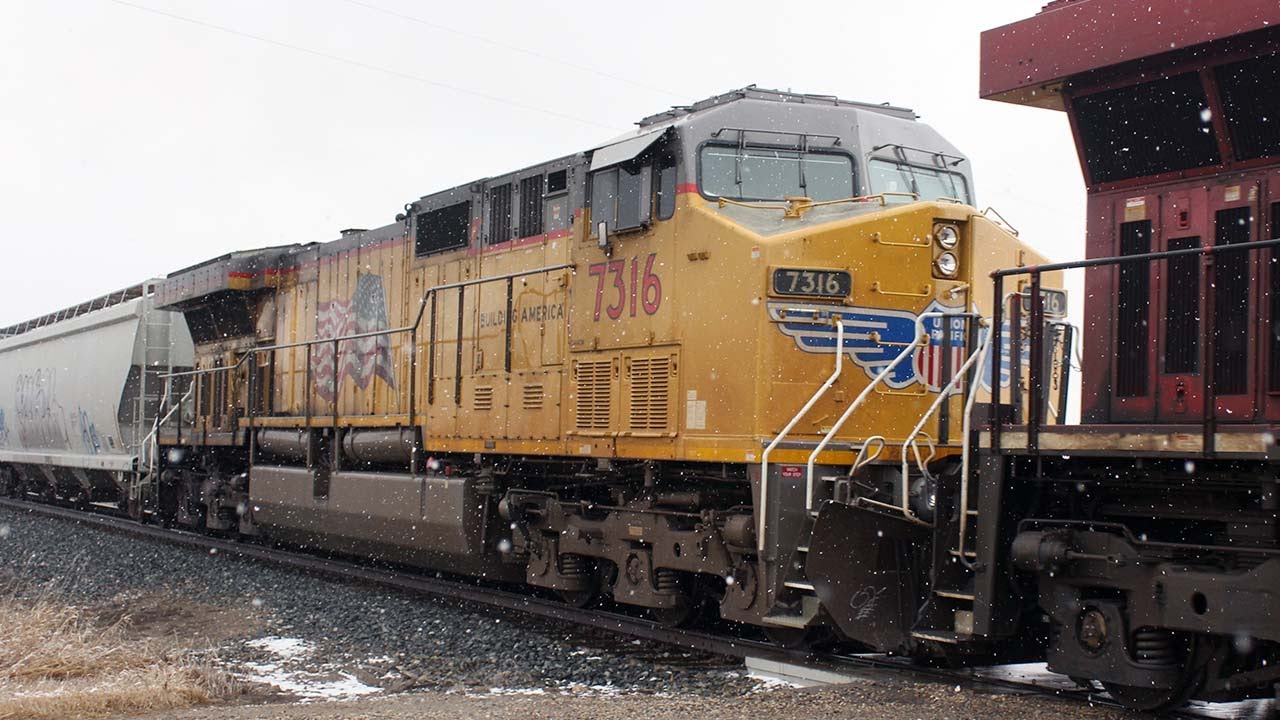 UP C44ACM!! CP Train no. 242 southbound Red Deer Subdivision @ mile 63.48 Netook, AB April 20 ...