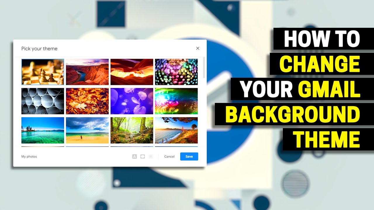 How to Change Your Gmail Background Theme - YouTube