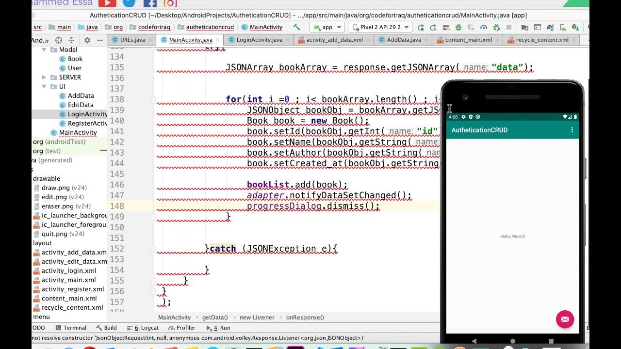 20 Android Java API Full Project RecyclerView Get data - YouTube