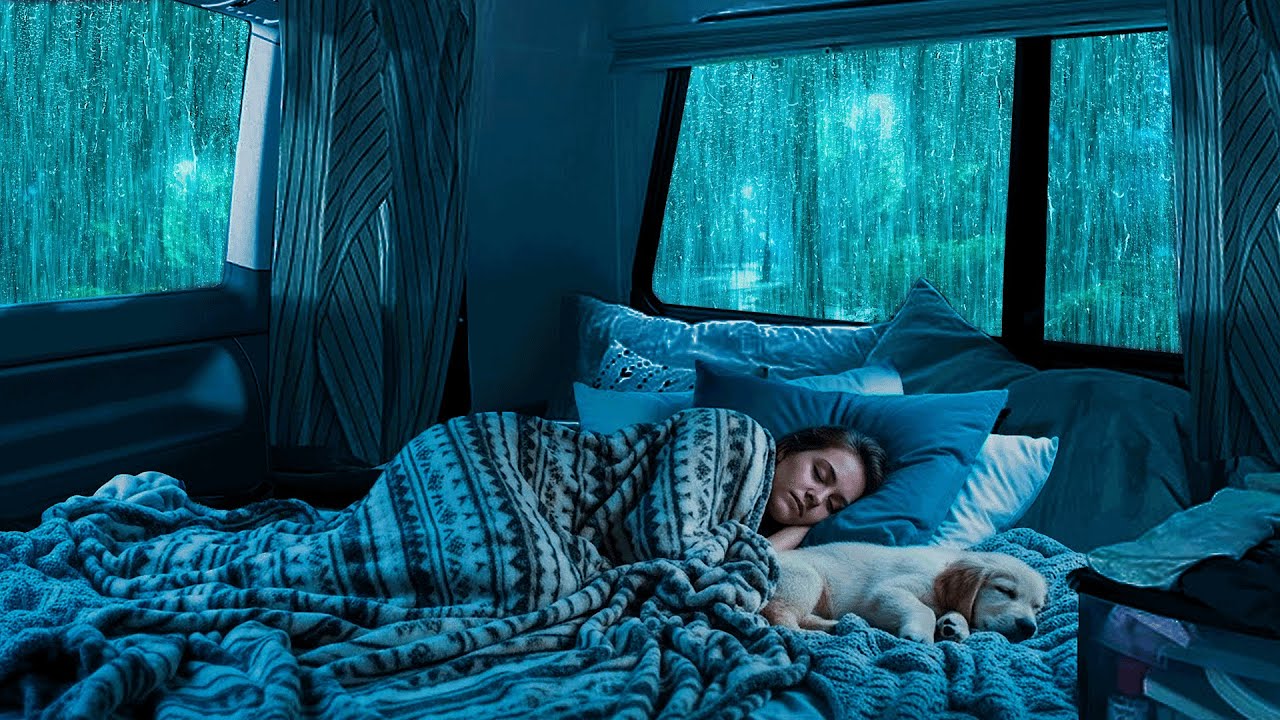 Rain Sounds for Sleeping 🌧️ Relaxing Rain in Car with Heavy Raindrops ...