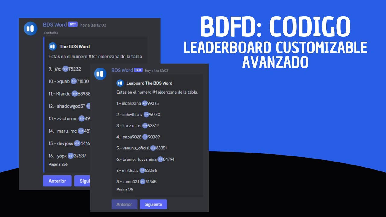 BDFD: Codigo | LEADERBOARD CUSTOMIZABLE AVANZADO - YouTube